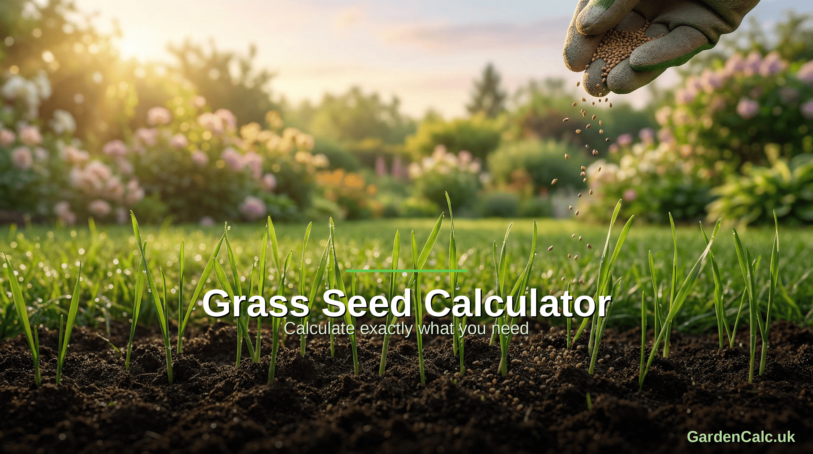 Grass Seed Calculator UK — 35g/m² New, 20g/m² Overseeding